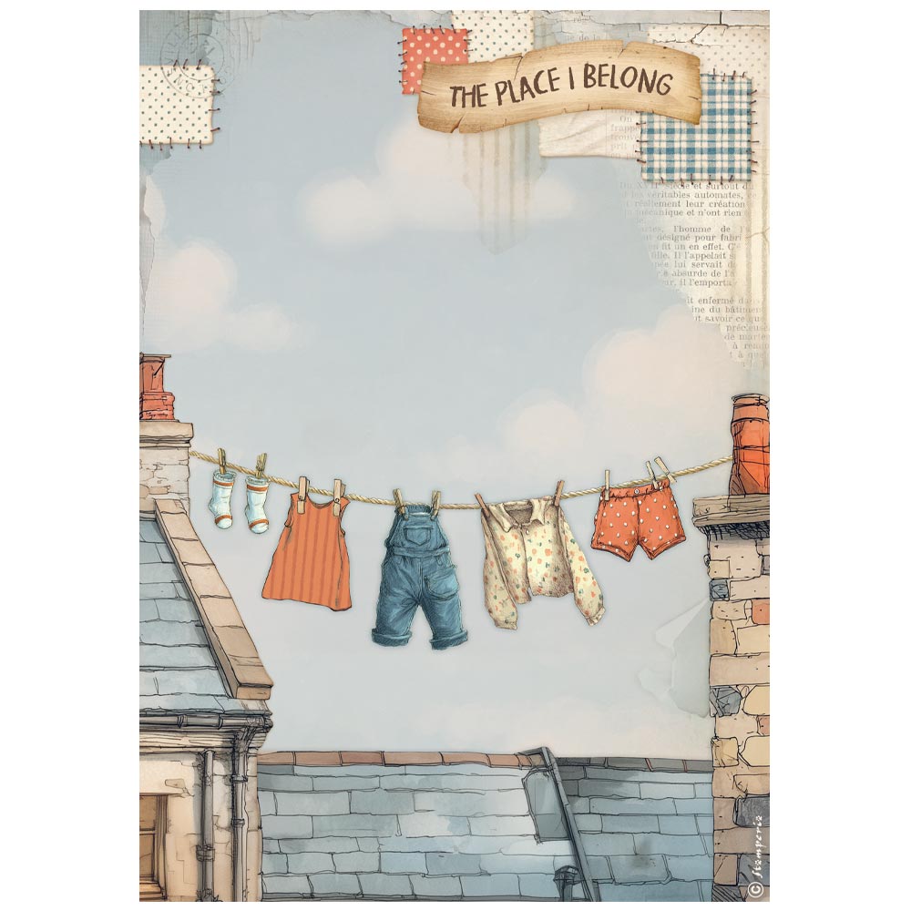 STAMPERIA A4 RICE PAPER PACKED FAMILY FRESH LAUNDRY - DFSA41088 ( PRE ...