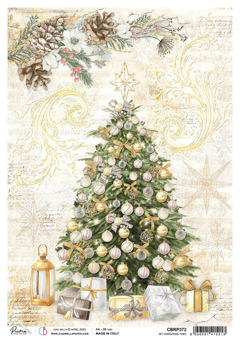 CIAO BELLA RICE PAPER A4 PIUMA MY CHRISTMAS TREE - CBRP372 — Bevs Cross ...