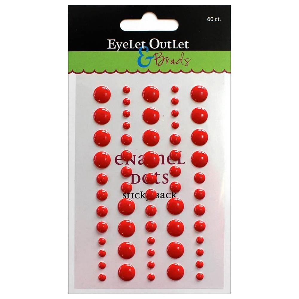 EYELET OUTLET ADHESIVE BACK ENAMEL DOTS 60/PKG-RED - EN60 E22B — Bevs ...