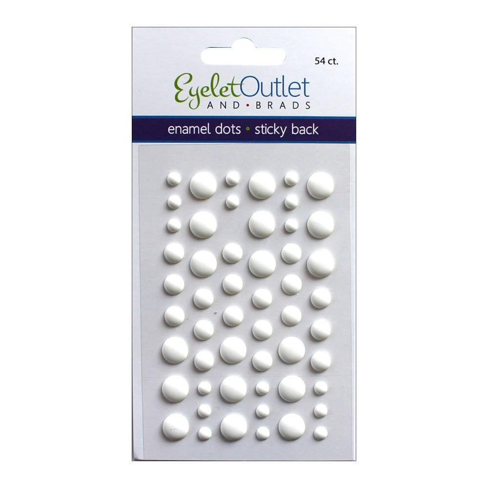 EYELET OUTLET ADHESIVE BACK ENAMEL DOTS 54/PKG-MATTE WHTE - EN54 E21A ...
