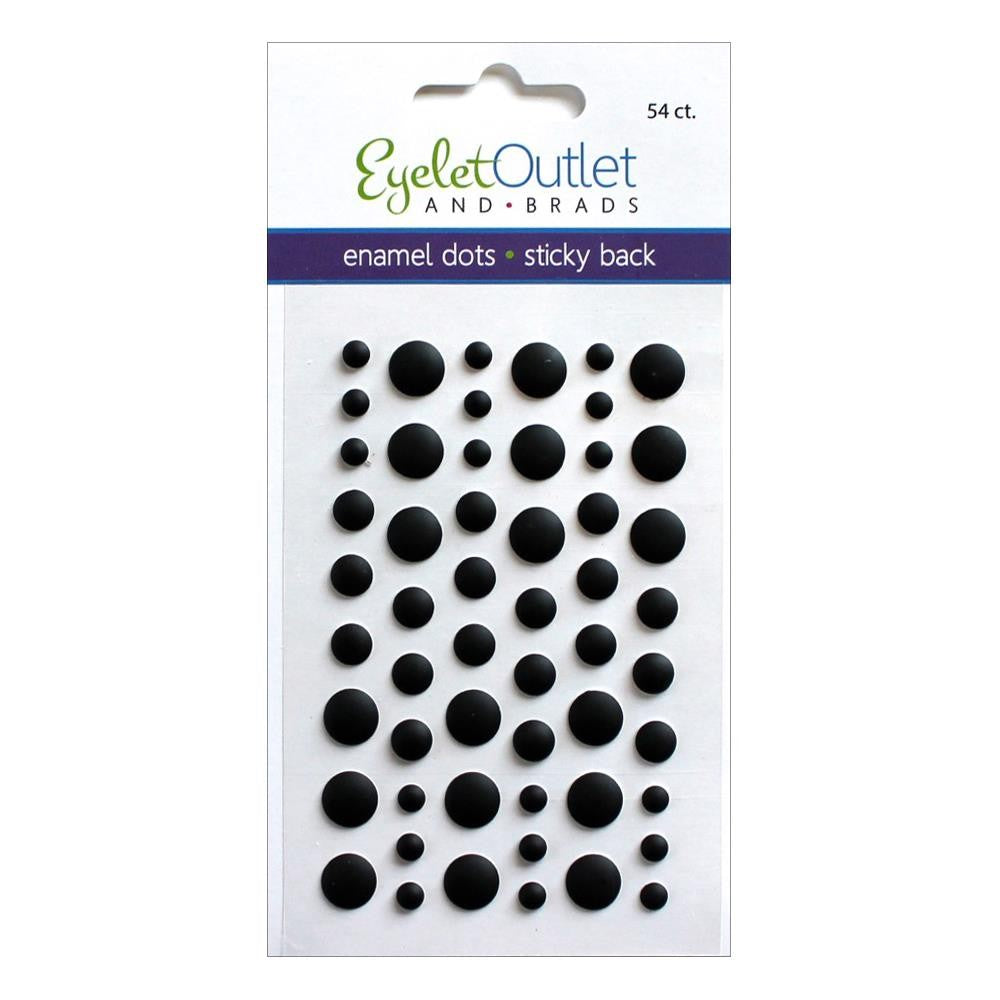EYELET OUTLET ADHESIVE BACK ENAMEL DOTS 54/PKG-MATT BLACK - EN54 E21B ...