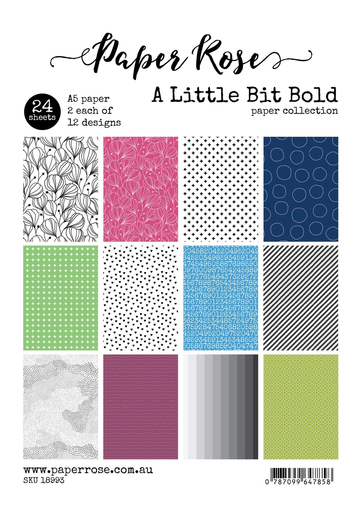 PAPER ROSE PAPER PAD A5 A LITTLE BIT BOLD - 18993 — Bevs Cross Crafts
