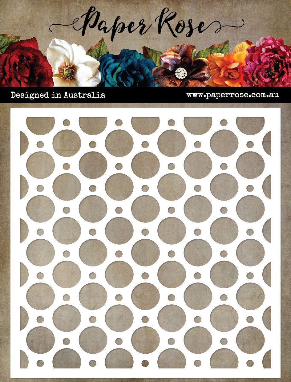 PAPER ROSE SPOTS & DOTS 6X6" STENCIL — Bevs Cross Crafts
